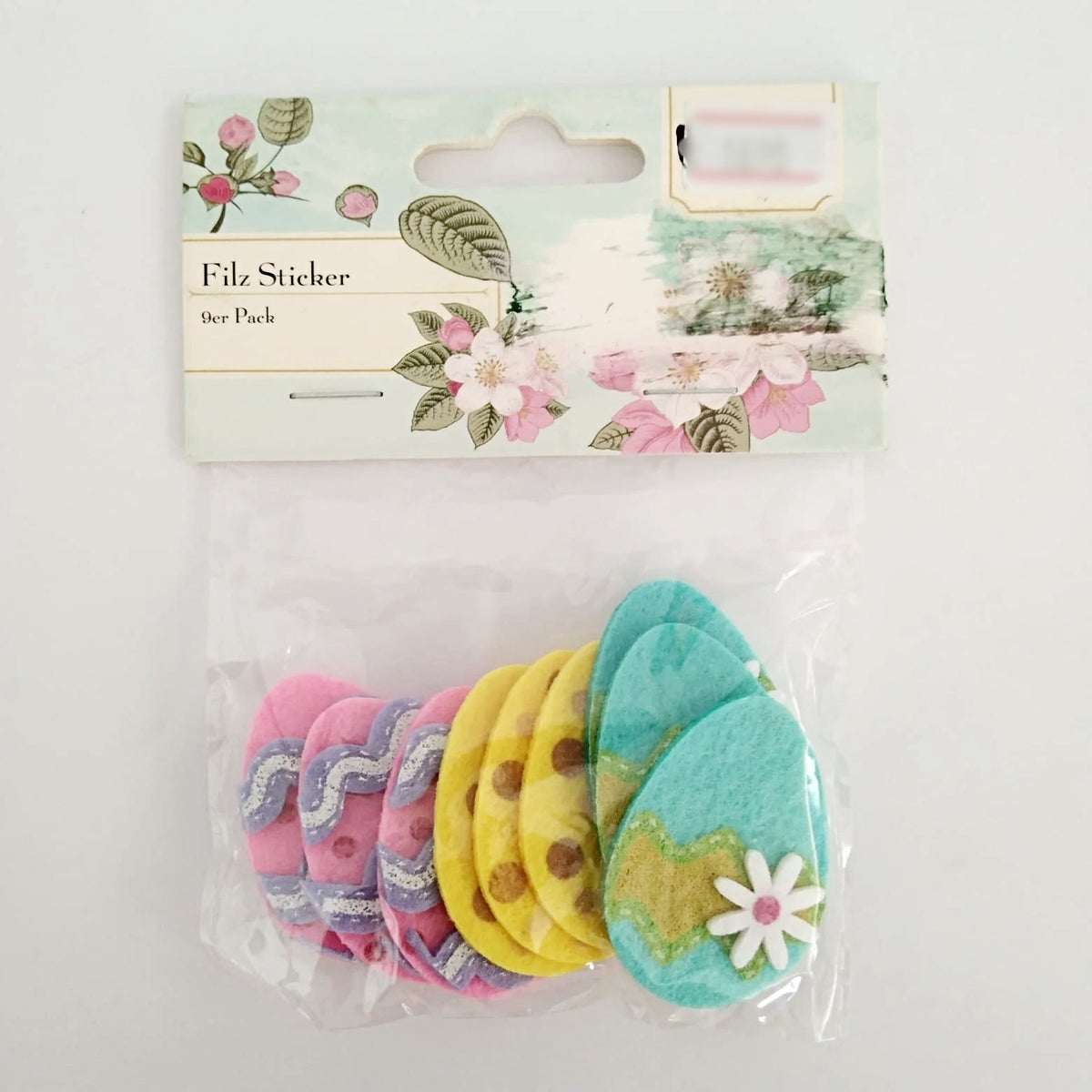 Filz Sticker 9er Pack - Ostereier bunt / Pegatinas de fieltro