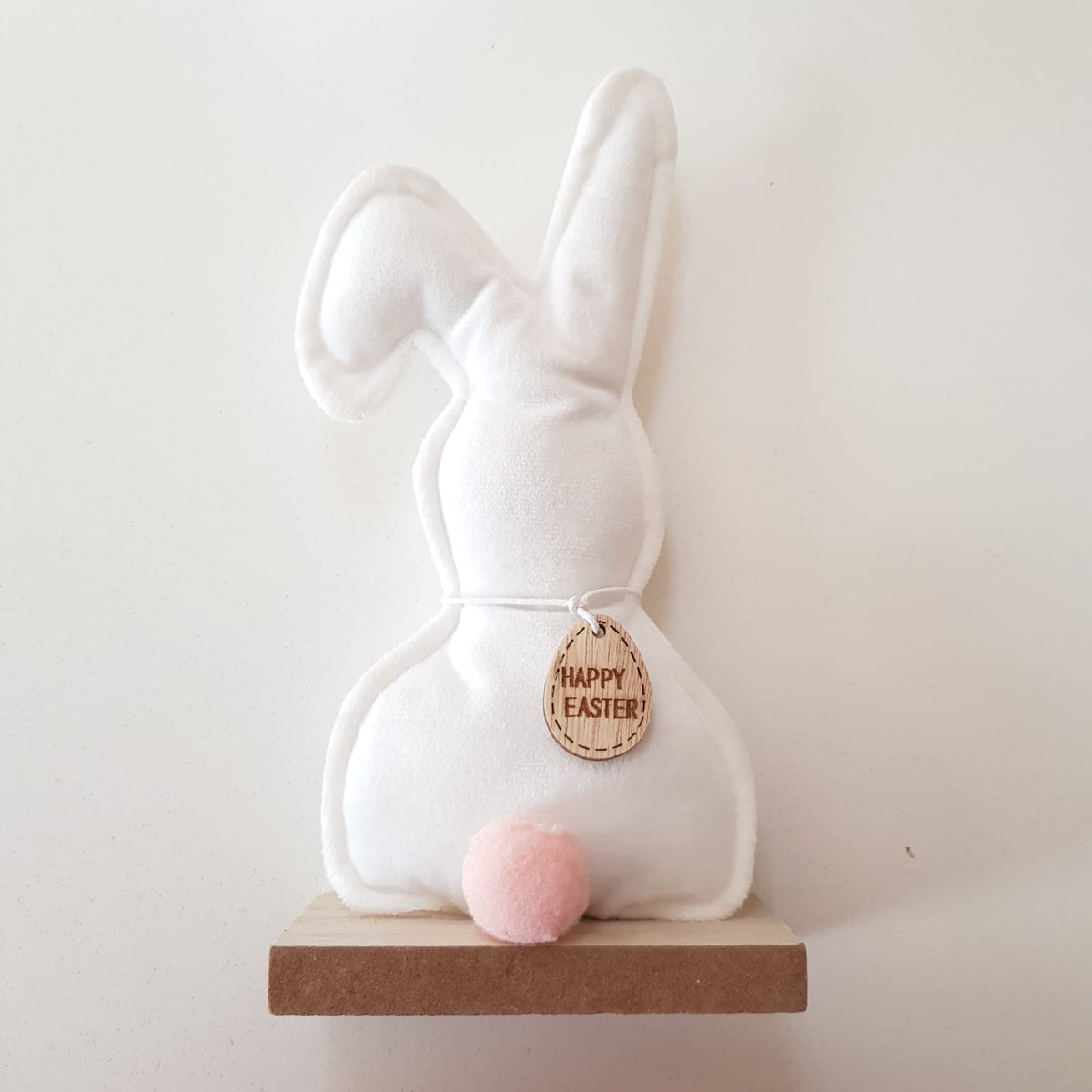 Standdeko Hase weiß samt